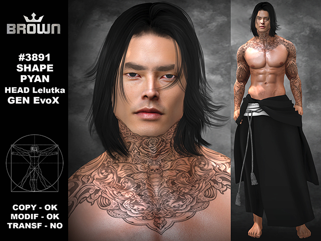 Second Life Marketplace - 3891 SHAPE PYAN HEAD lel GEN EvoX